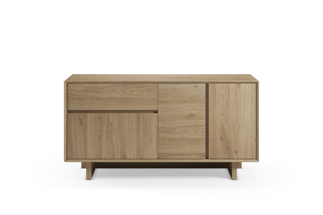 ARKA - Buffet 3 portes 146cm -en mélamine - Chêne clair | Leroy Merlin