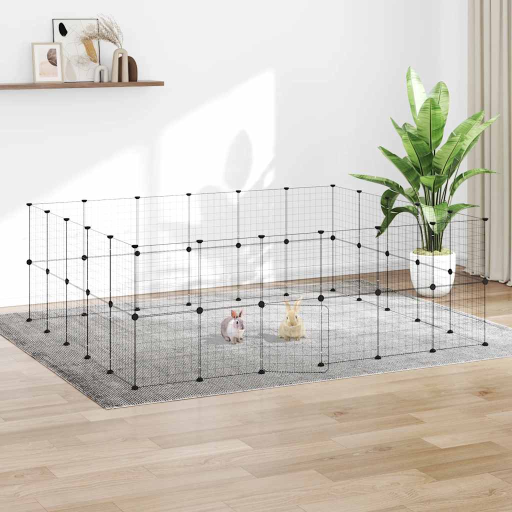 Cage animaux de compagnie à 44 panneaux et porte Noir 35x35 cm vidaXL ...
