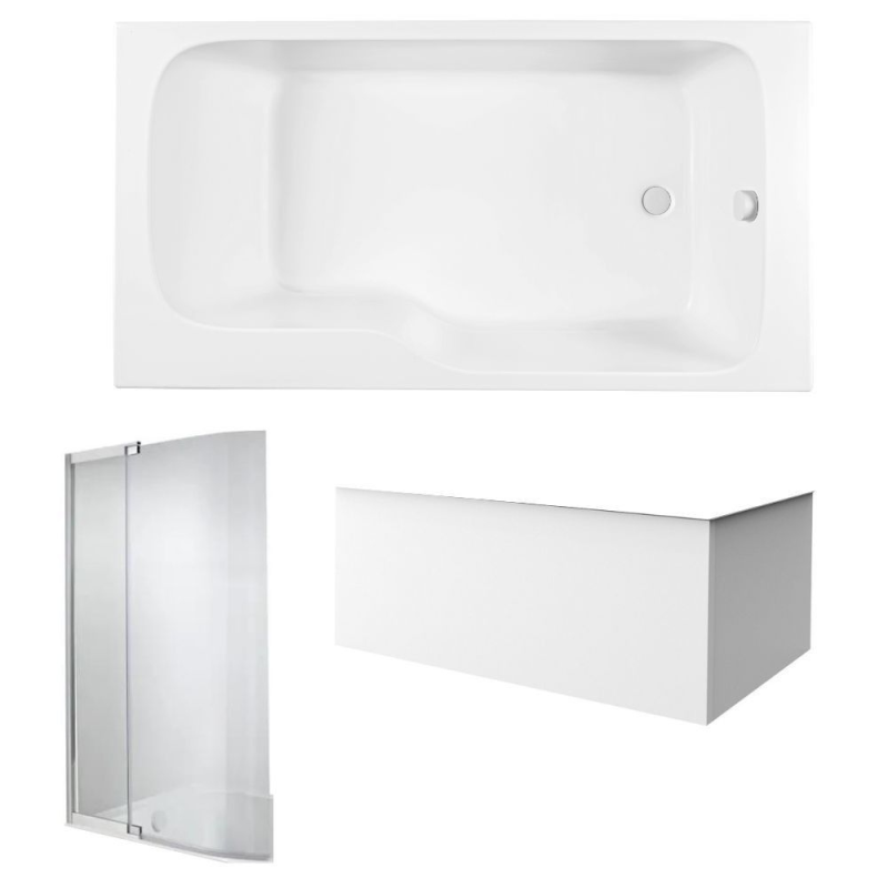 Pack baignoire bain douche 160 x 85 JACOB DELAFON Malice version droite ...