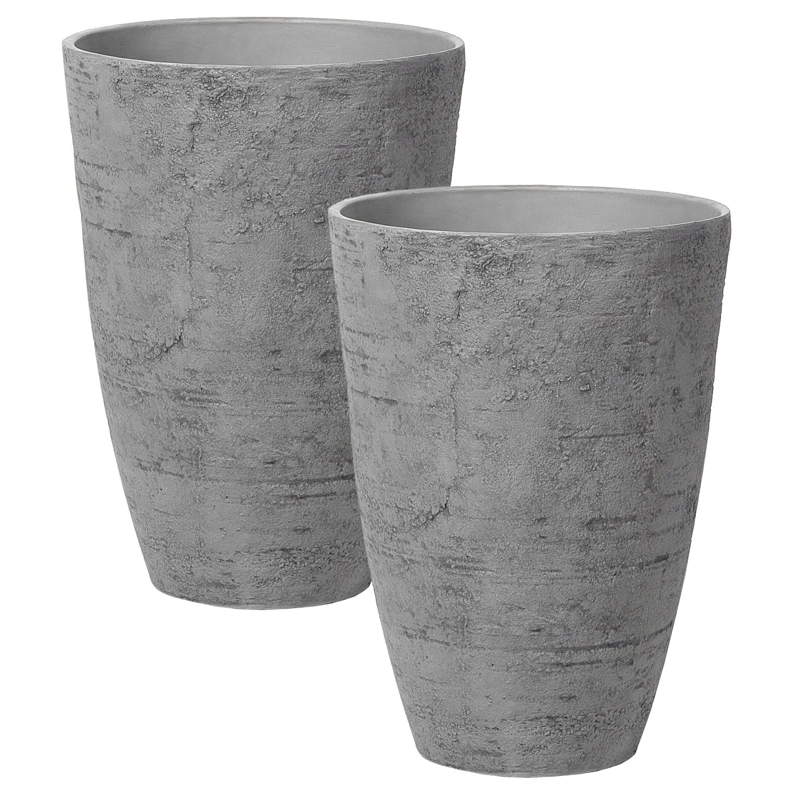 Lot de 2 pots de fleurs 43 x 43 x 60 cm gris CAMIA | Leroy Merlin