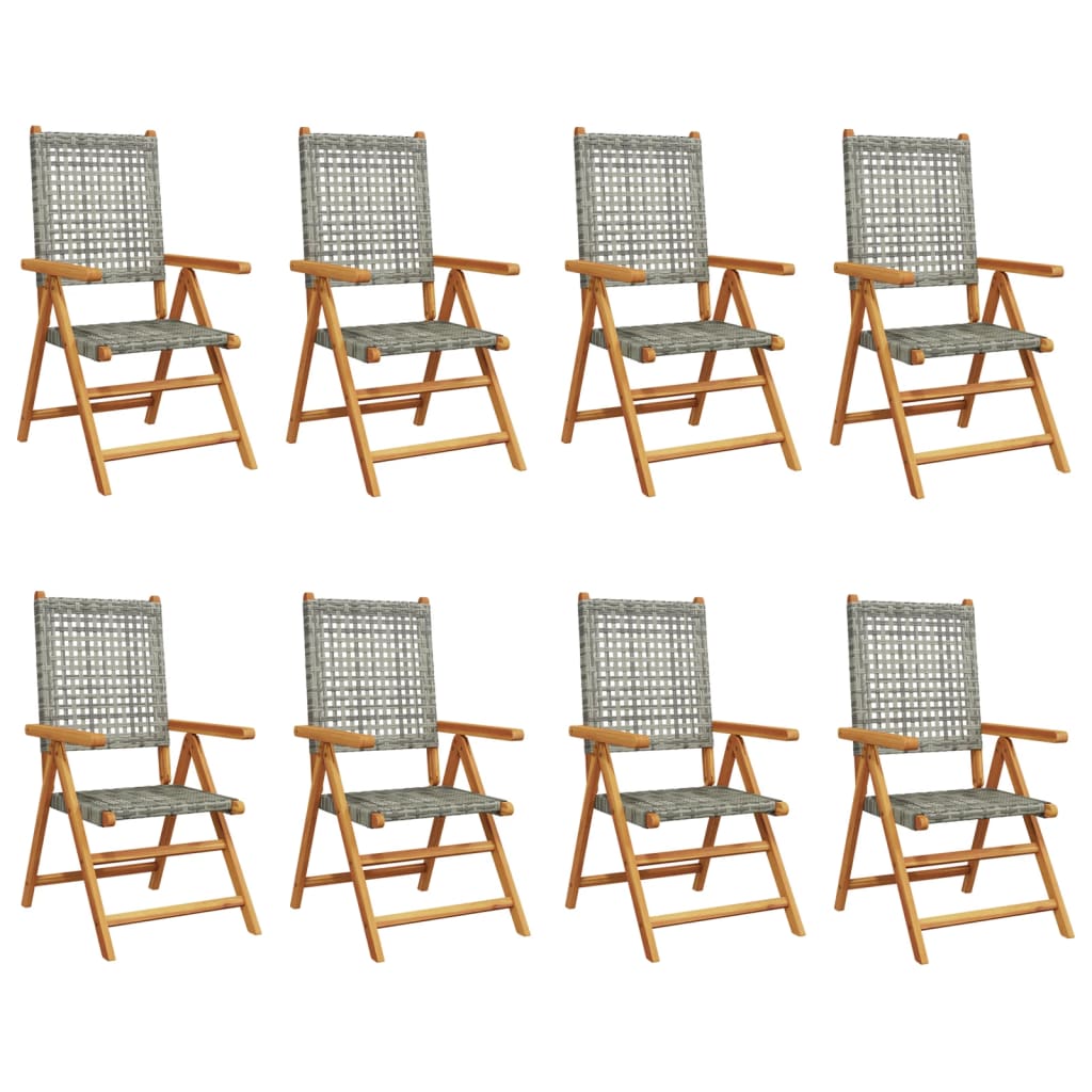 Lot de 8 Chaises inclinables de jardin | Siège de Terrasse | Chaise d ...