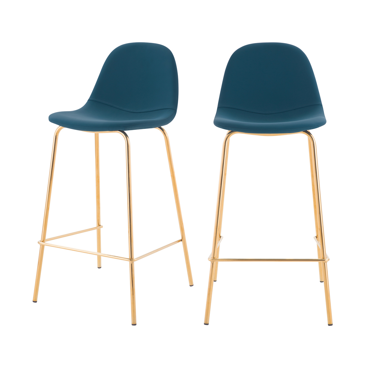 Sedia per isola centrale in pelle sintetica blu 65 cm (set di 2 ...