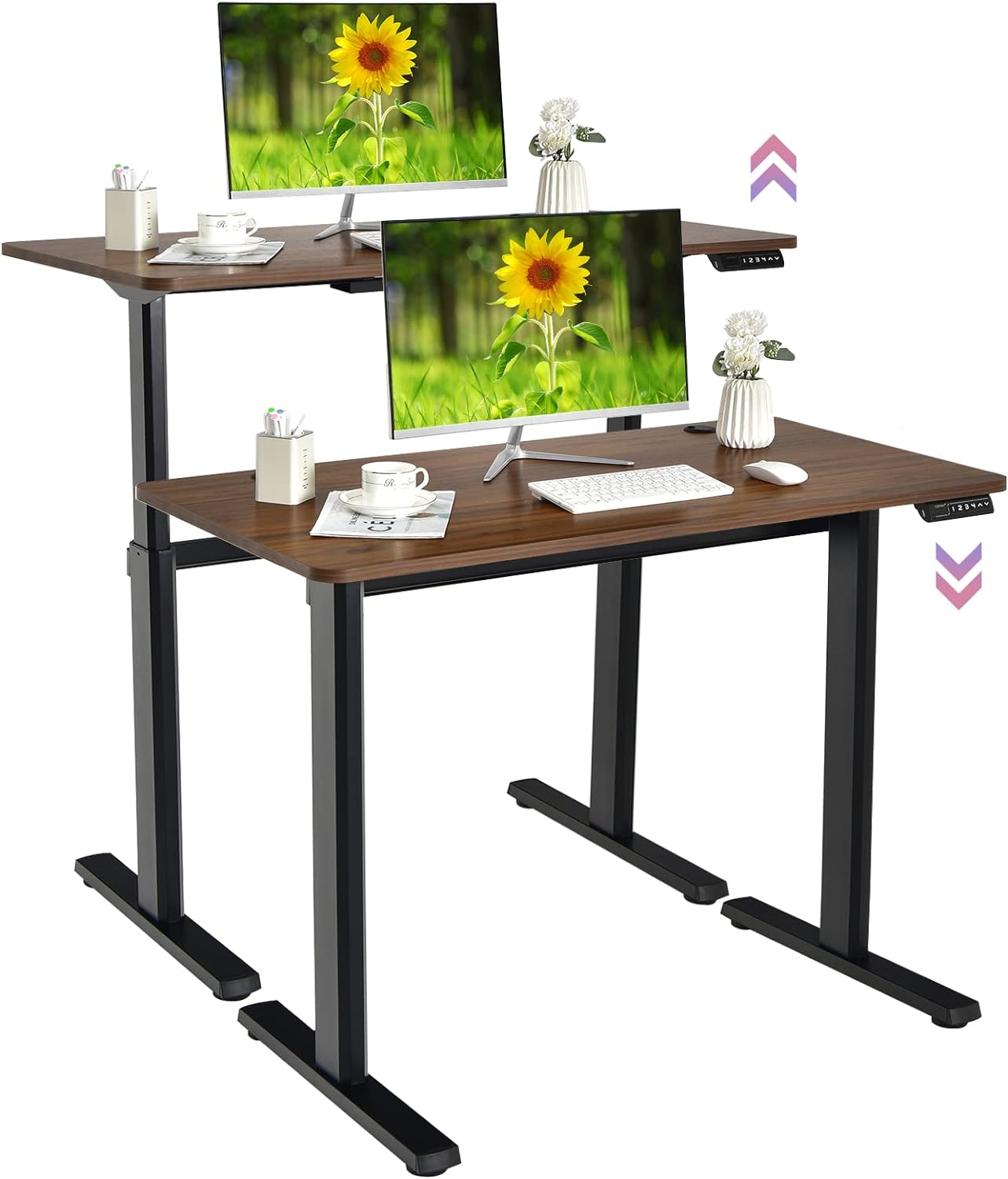 Escritorio Elevable Eléctrico con Puerto USB, Escritorio 120 x 60 cm ...