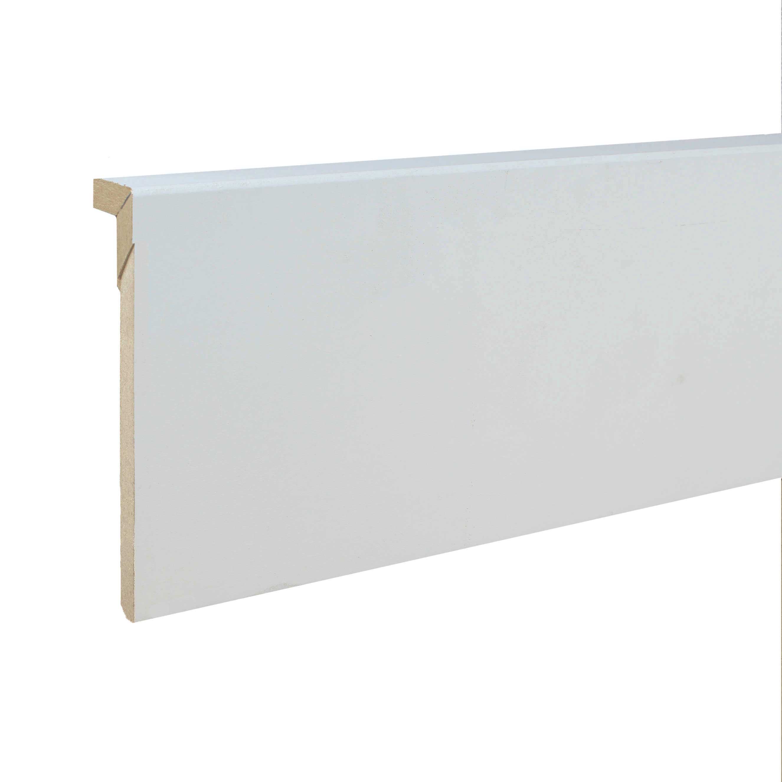 PROVISTON Surplinthe 22 x 130 x 2440 mm MDF Prépeinte Plinthe carré lot ...
