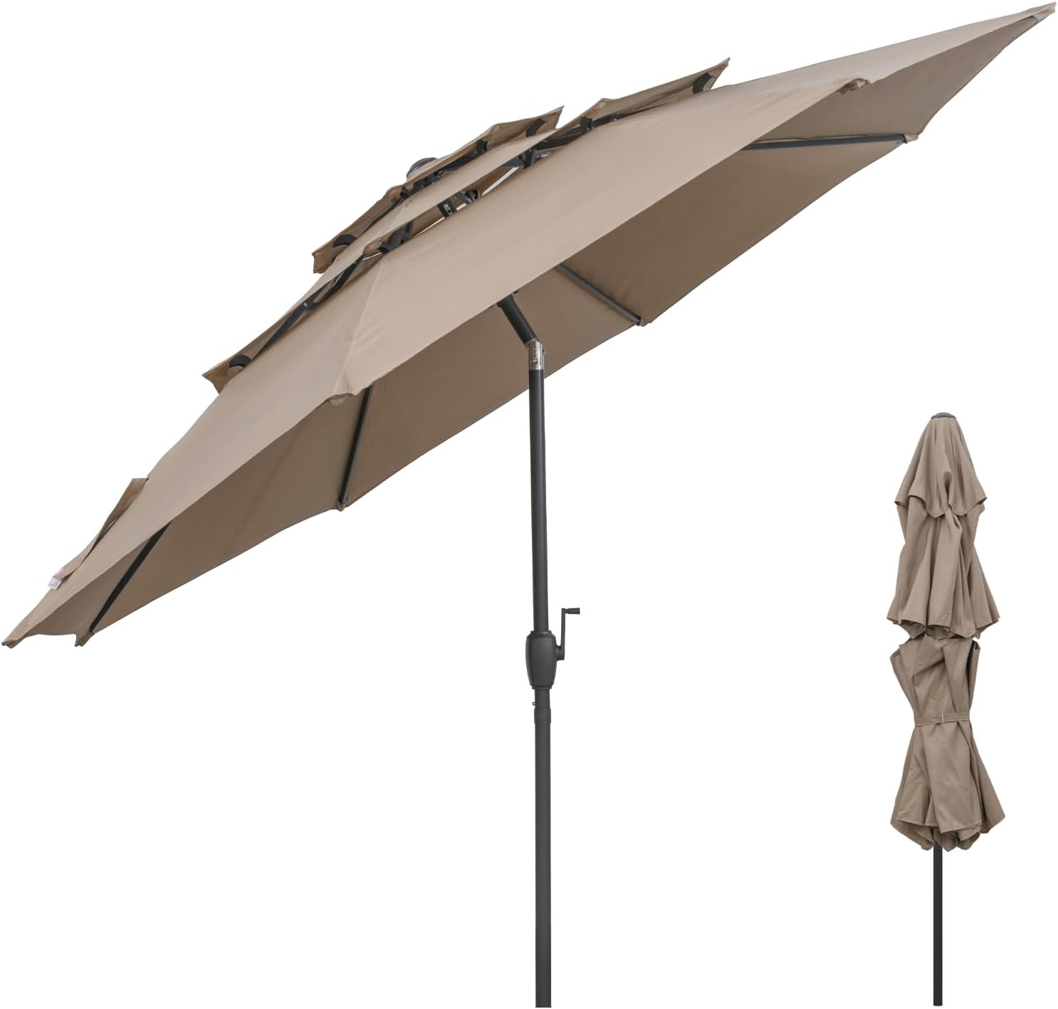 Parasol de Jardin Exterieur, Grand Parasol Inclinable 3M avec 30° Angle ...