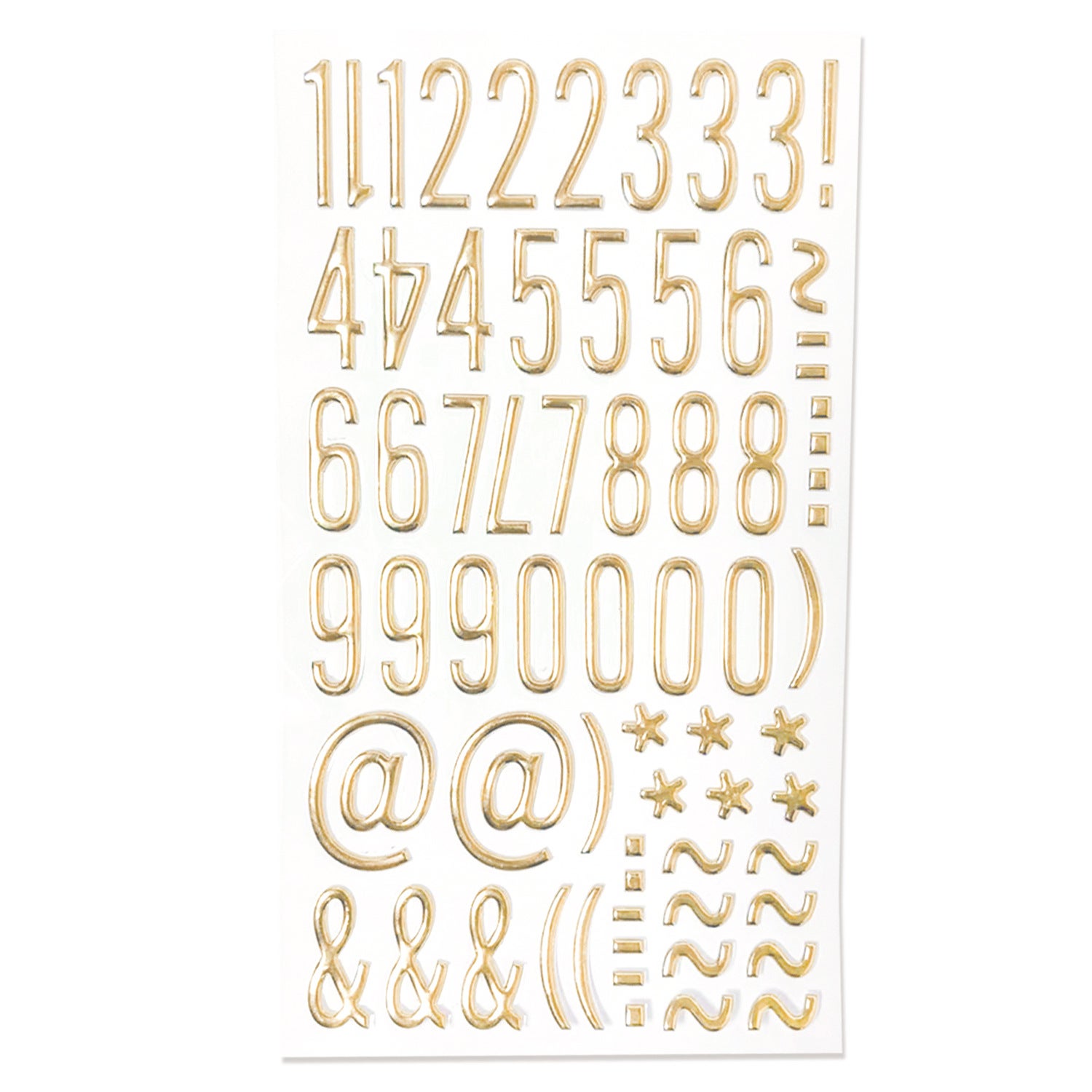 Adesivi 3D a rilievo con alfabeto, numeri e simboli dorati per ...