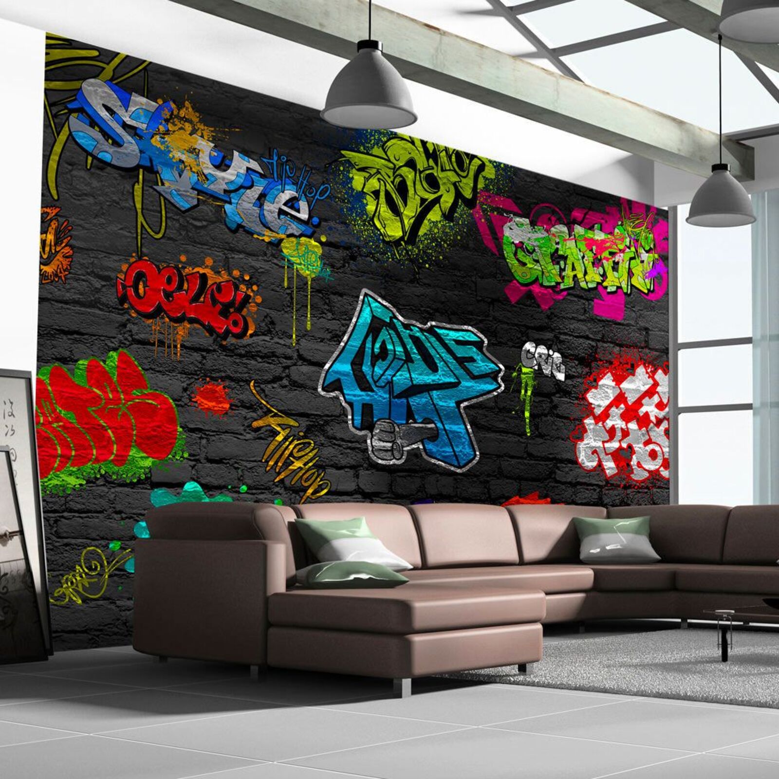 Papier peint mur de graffitis - 350 x 245 cm | Leroy Merlin