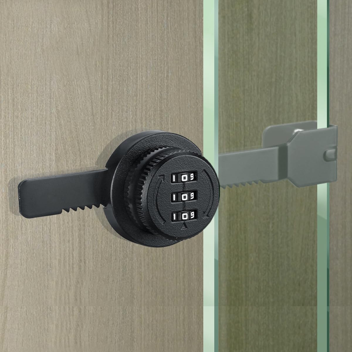 Serrure à cliquet sans clé pour porte coulissante en verre,vitrine ...