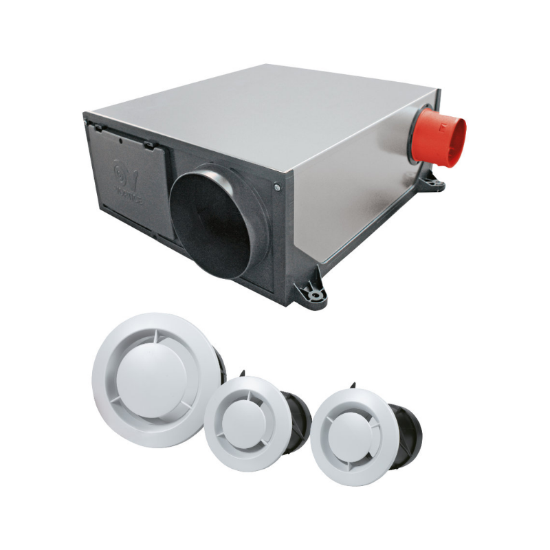 Kit VMC simple flux hygrovariable extra-plate + 3 bouches - AXELAIR ...