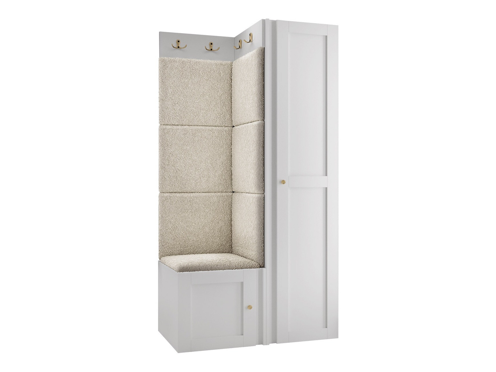 Conjunto de recibidor Hartford 381, 186x82x46cm, De color marrón claro ... Conjunto de recibidor Hartford 381, 186x82x46cm, De color marrón claro ...