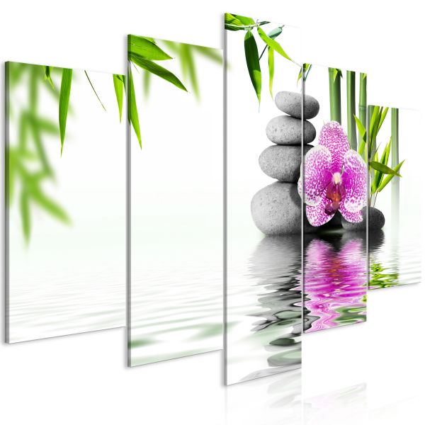 Tableau Zen Water Garden (5 Parts) Wide 200x100 cm | Leroy Merlin