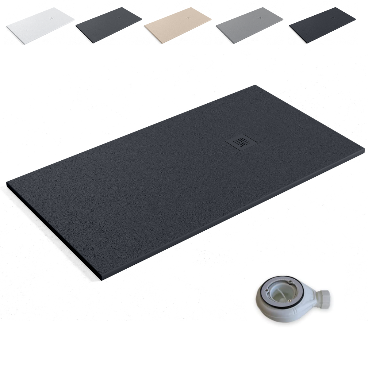 Receveur de Douche en Résine Extra-plat Antidérapant | Valve et Grille ...