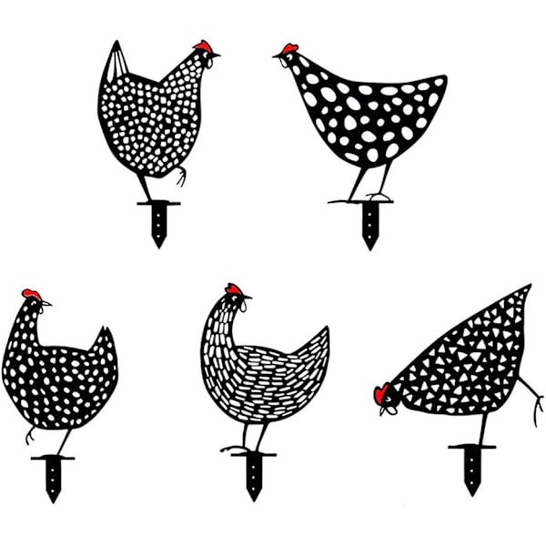Lot de 5 décorations réalistes de poulailler, silhouettes de poules ...