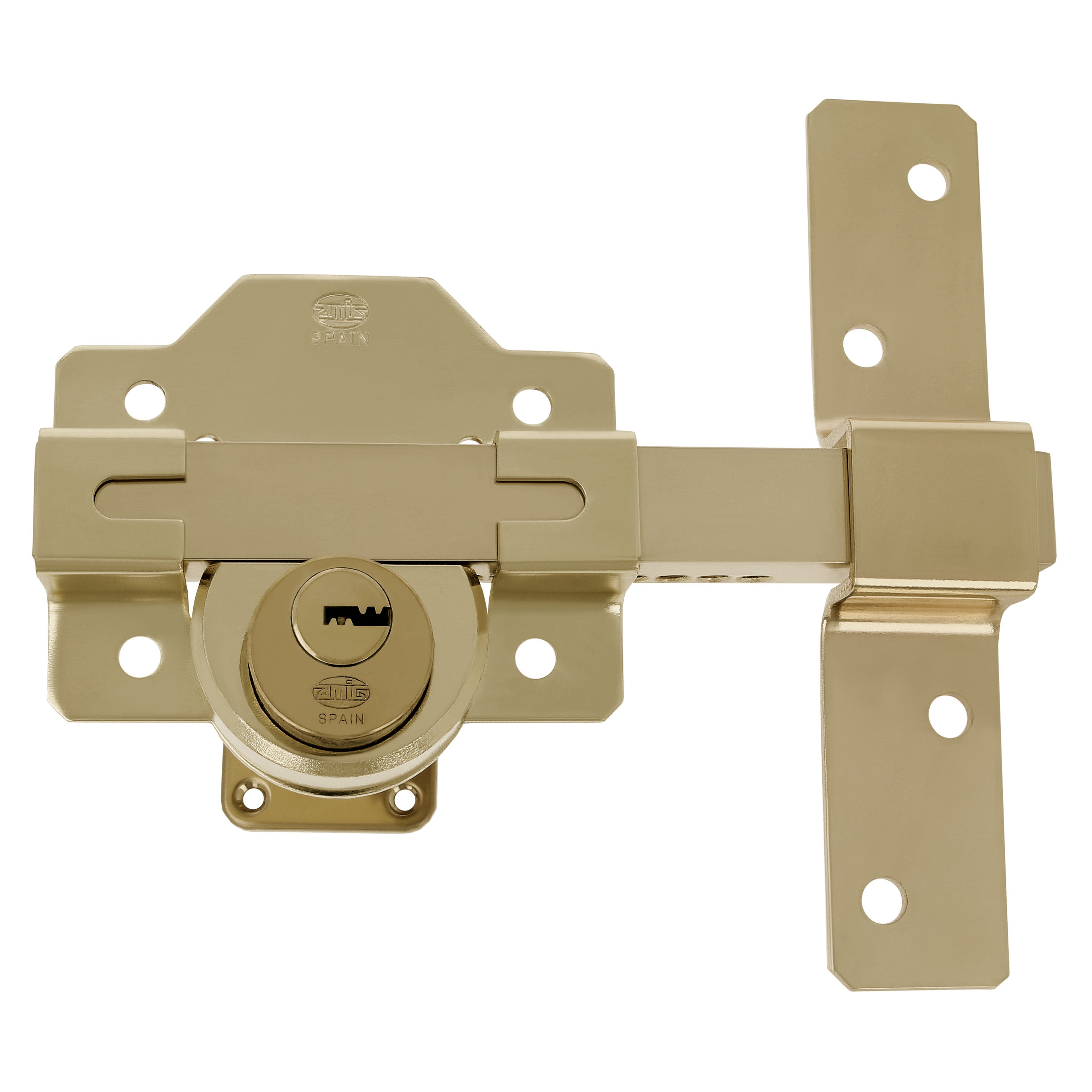 Amig - Cerrojo de Sobreponer para Puertas | Con Cilindro Redondo de ...