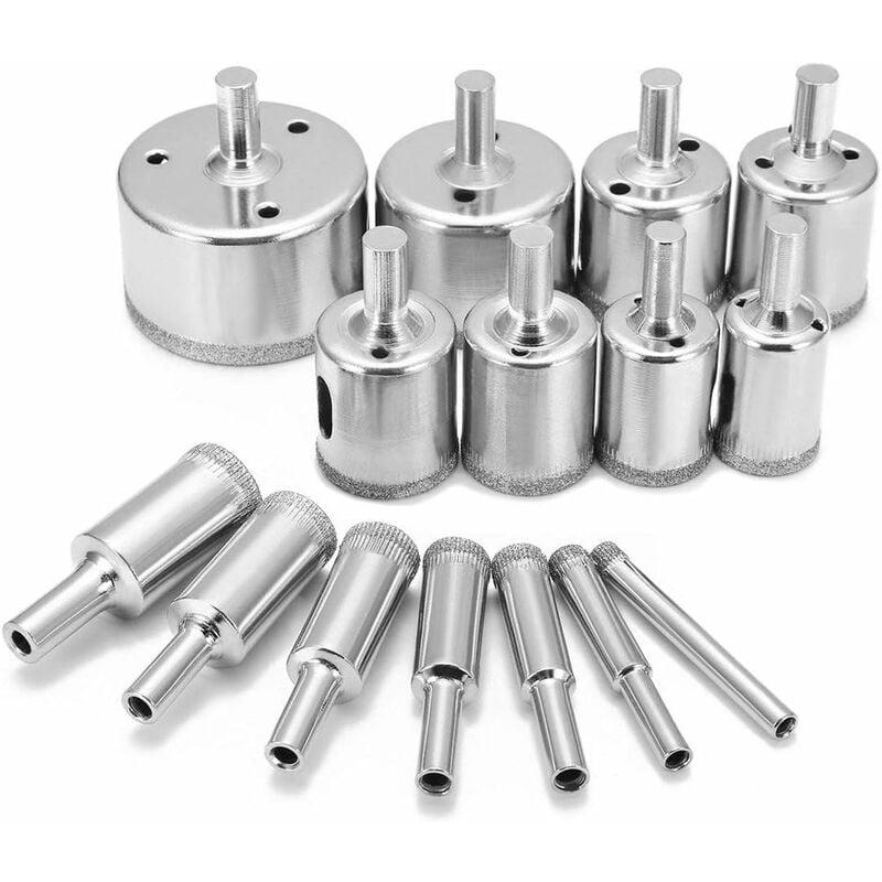 Lot de 15 scies cloches diamant verre perceuse carrelage extracteur ...