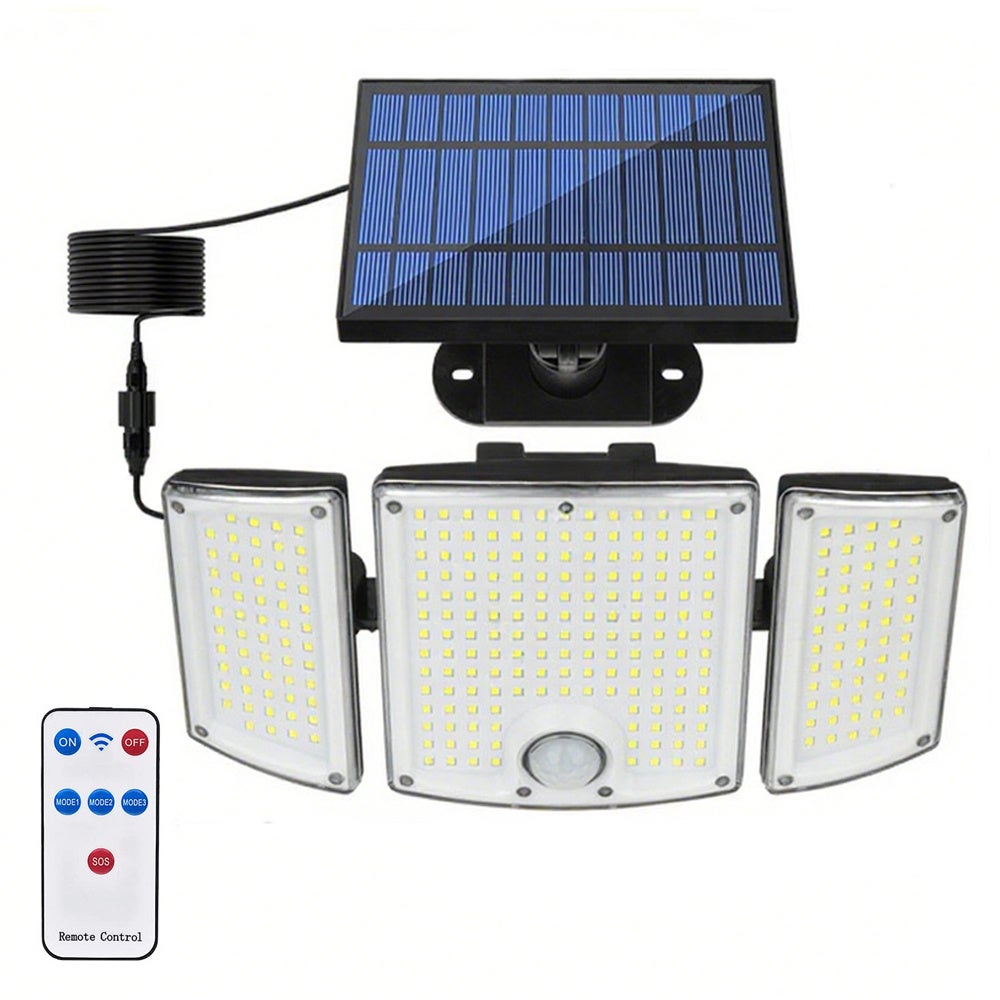 Luzes solares para exteriores, holofote LED com 278 LED, iluminação de ...