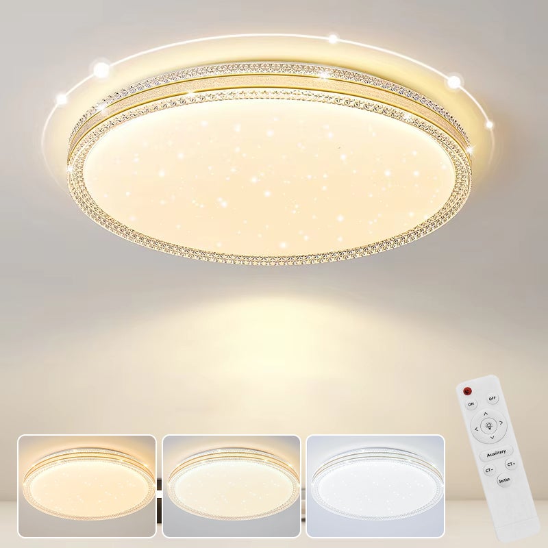 Lámpara de techo de cristal de 48 W, moderna lámpara de techo con mando ...