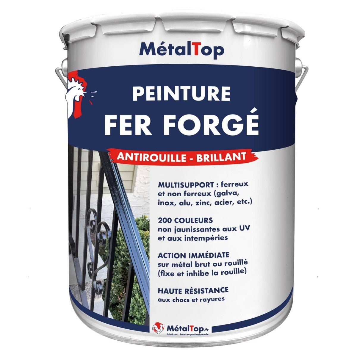 Peinture Fer Forge - Metaltop - Rouge carmin - RAL 3002 - Pot 15L ...