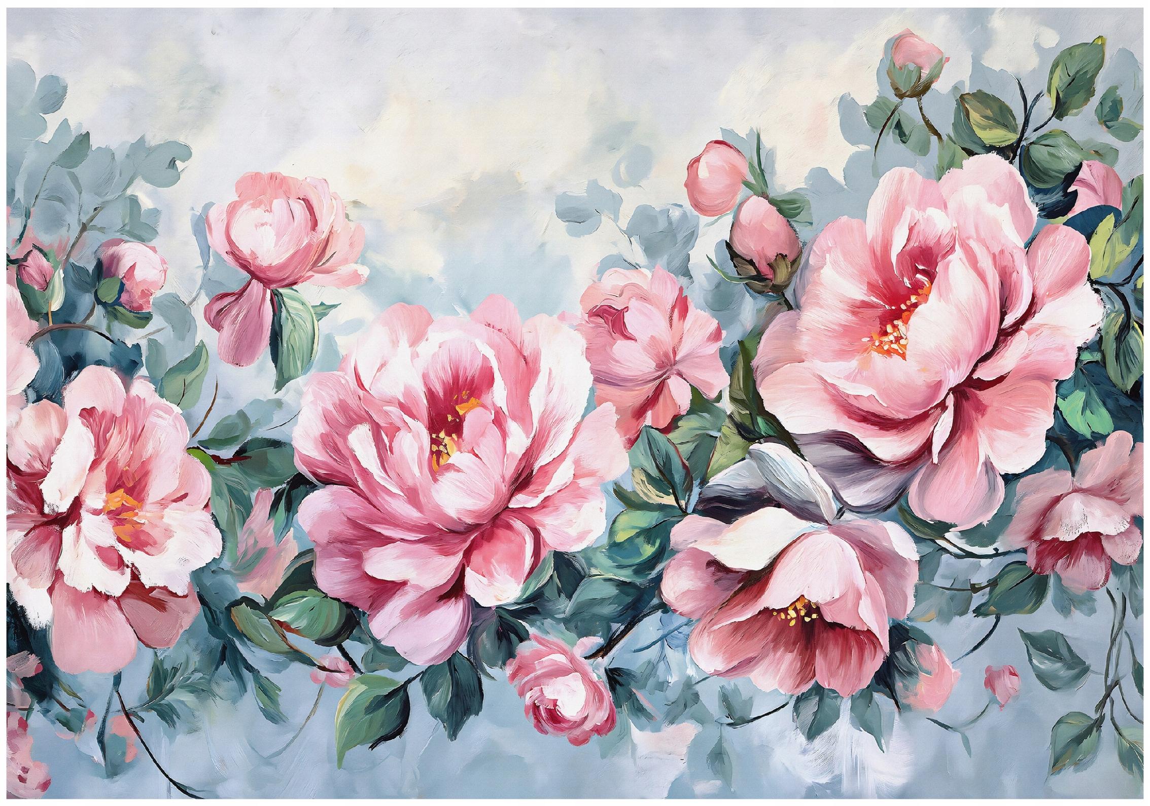 Papier Peint Intissé Panoramique Fleurs Béton 300x210 cm - Colle Inclus ...