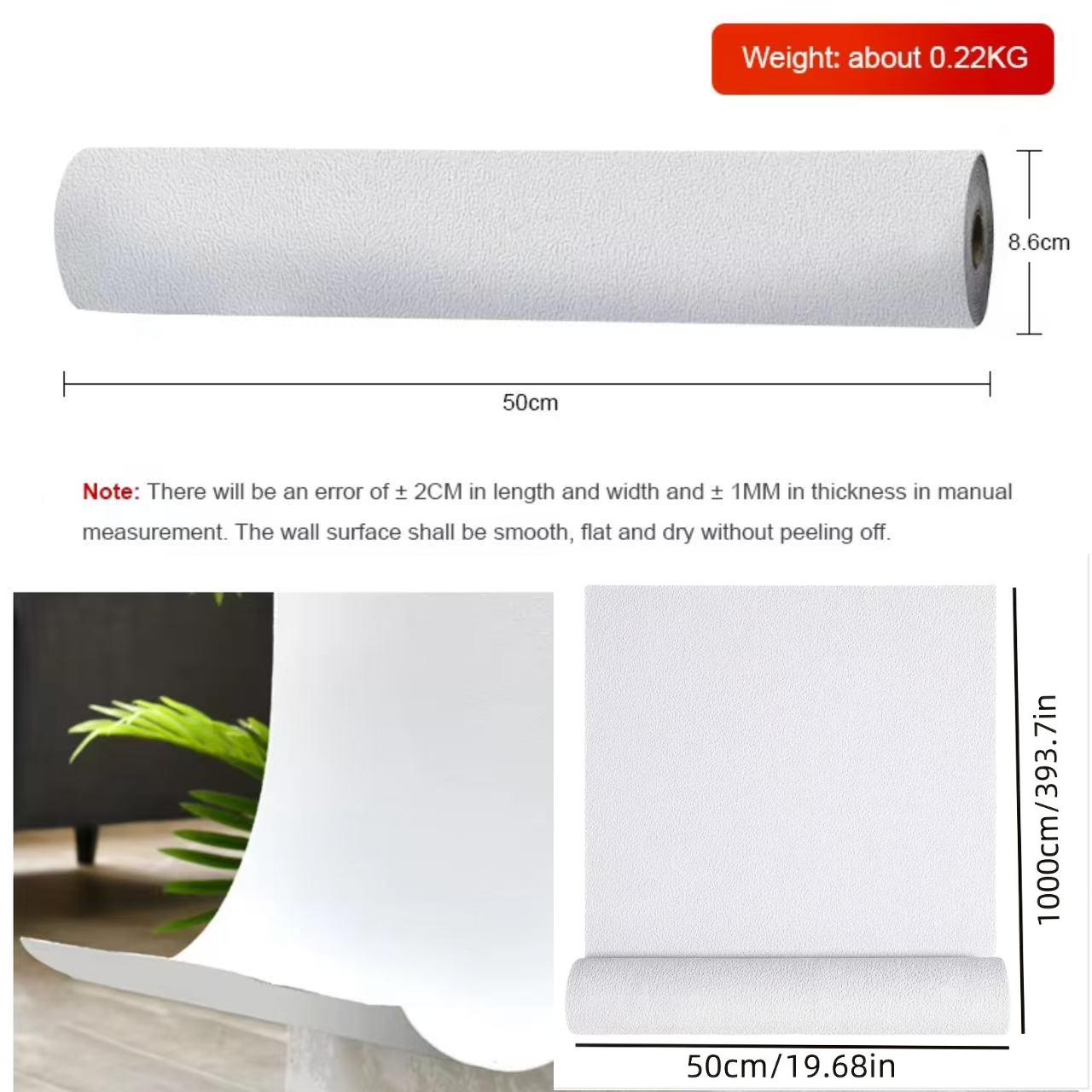 BEAFACE Papier peint texturé auto-adhésif,blanc cassé,papier peint ...
