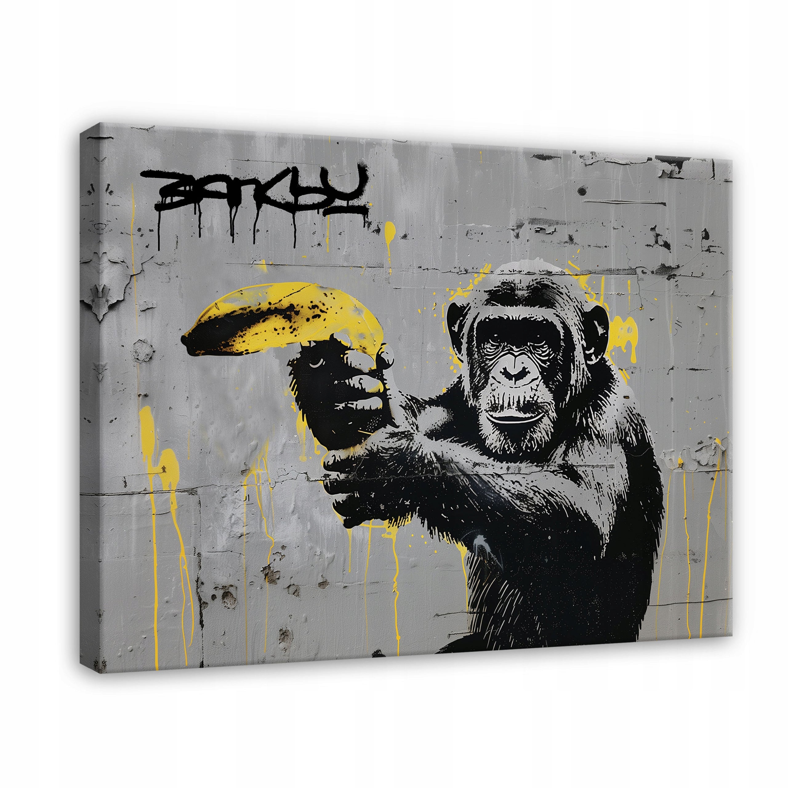 Impression sur Toile Banksy Abstrait Singe Moderne 100x75 cm XXL ...