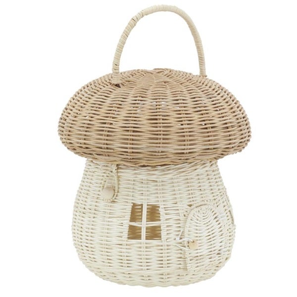 AUBRY GASPARD Panier enfant en rotin naturel forme champignon | Leroy ...