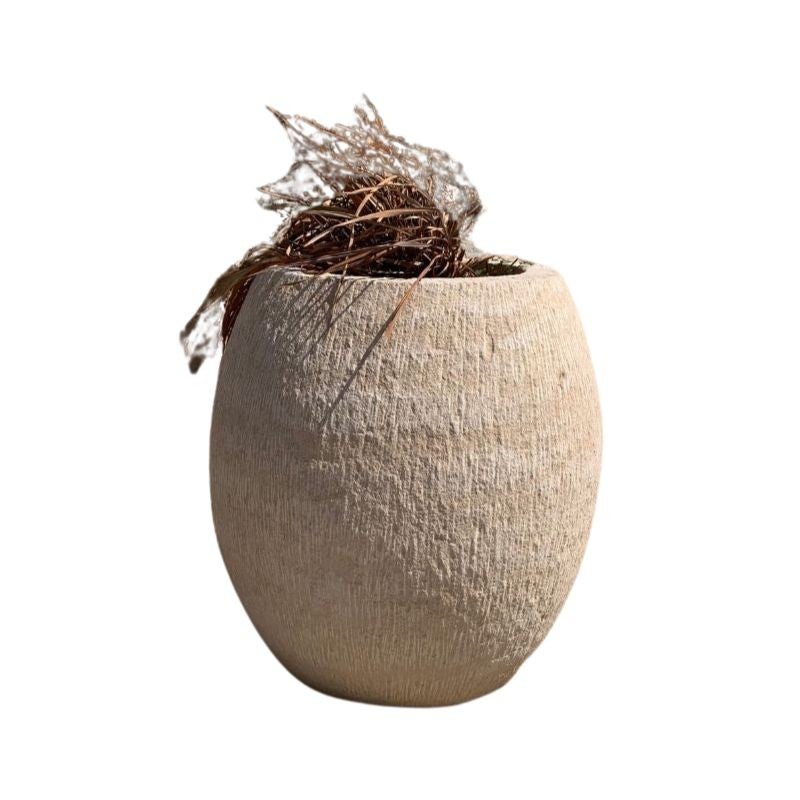 Pot à plante en pierre naturelle Atlas Beige Montpellier prestige ...