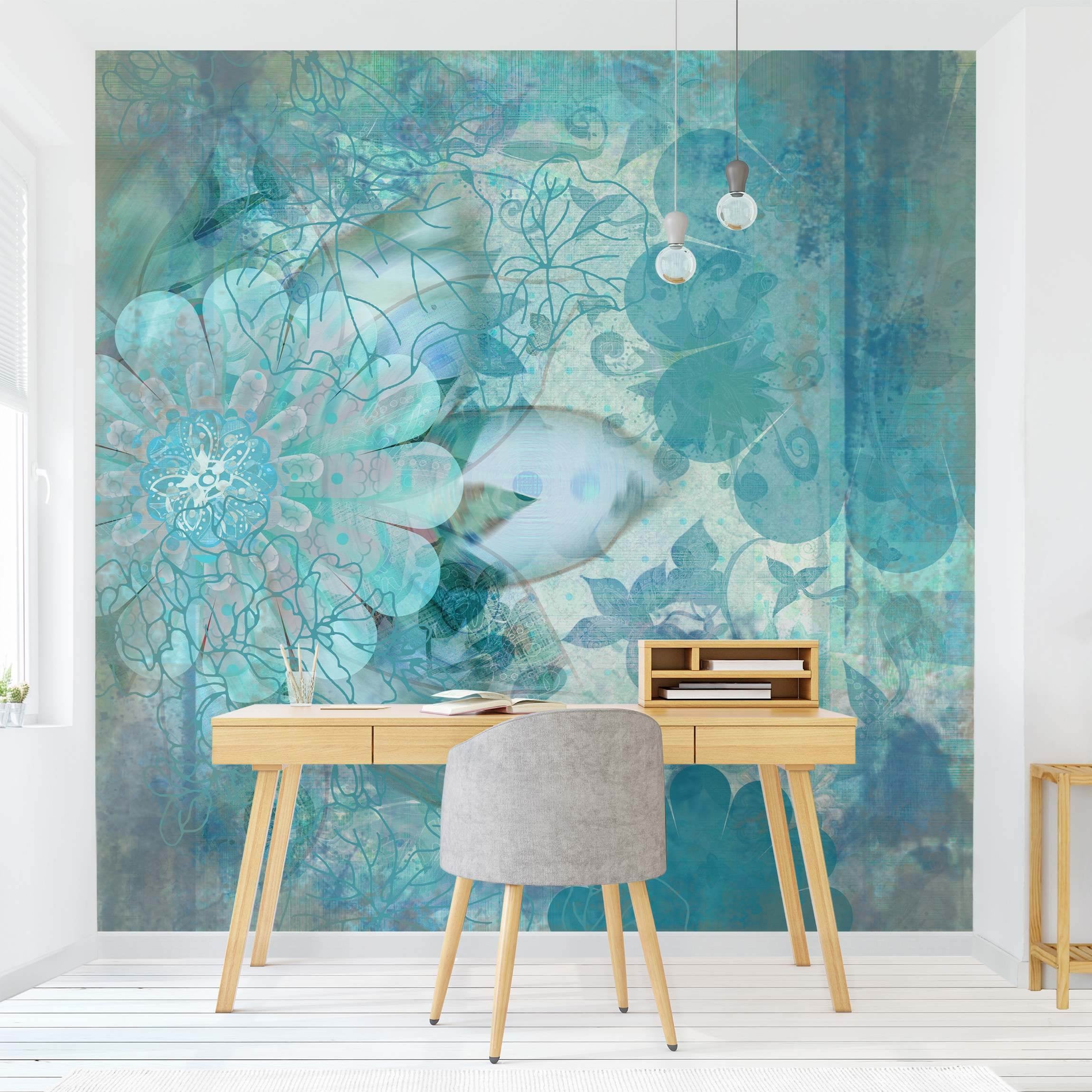 Papier peint panoramique fleurs fleuri art 139 - salon chambre cuisine ...