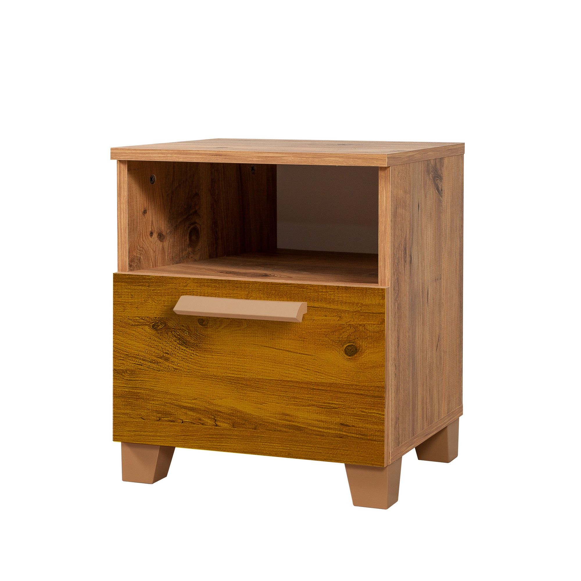 Table de chevet Perth Bois clair et Jaune | Leroy Merlin