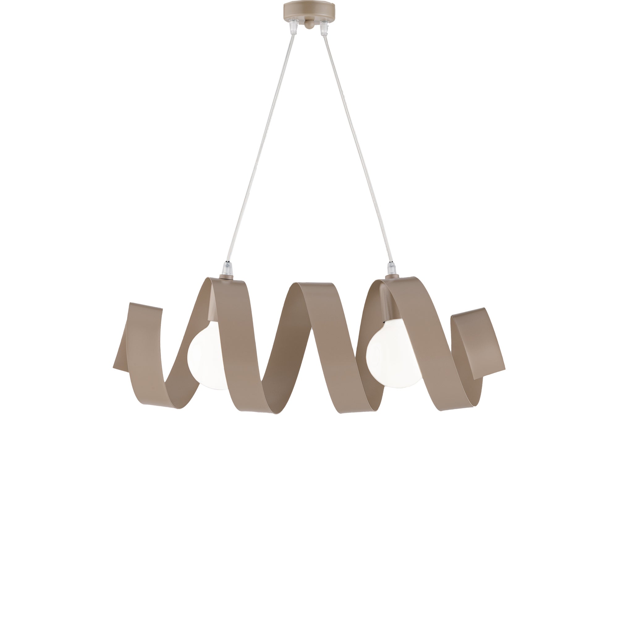 Helix - Suspension en fer laqué gris tourterelle mat avec câble ...