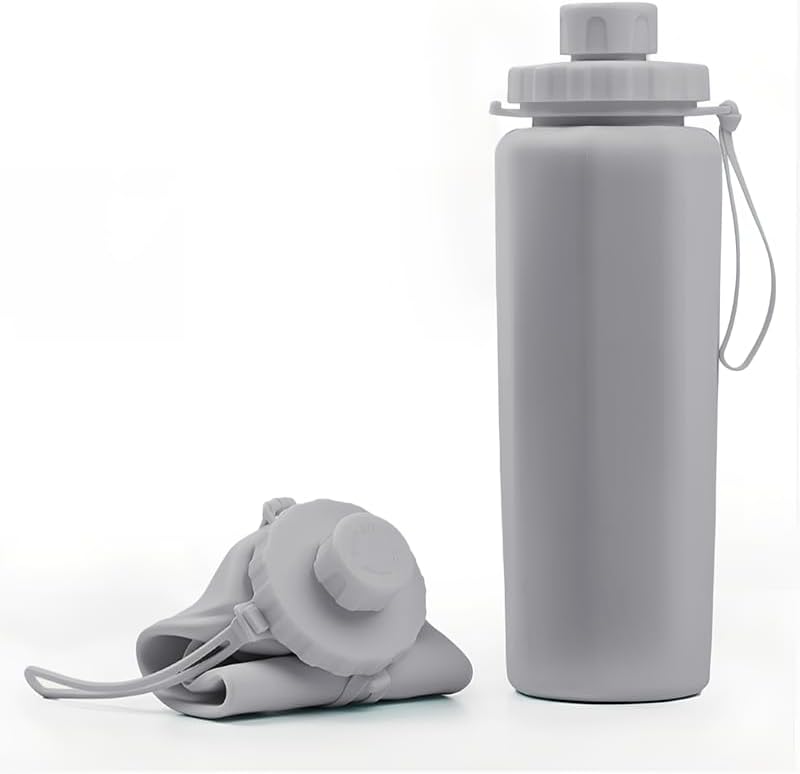 Gourde pliable 600 ml, en silicone, légère et étanche, idéale pour le ...