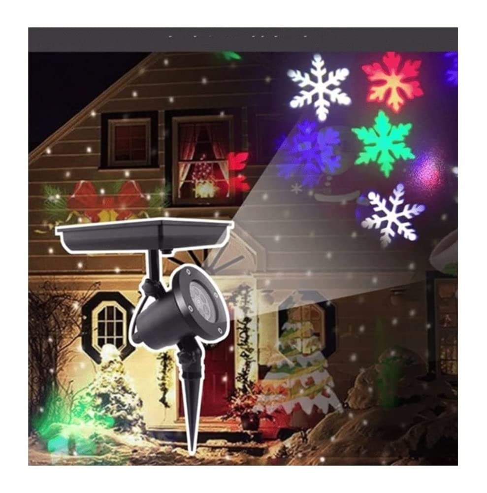Proyector de luz LED solar con forma de copo de nieve para Navidad ...