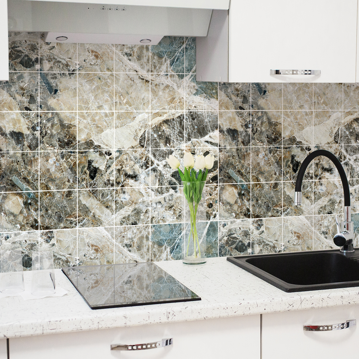 Sticker Mural Carrelage adhésif Cuisine Salle de Bain - 30 STICKERS ...