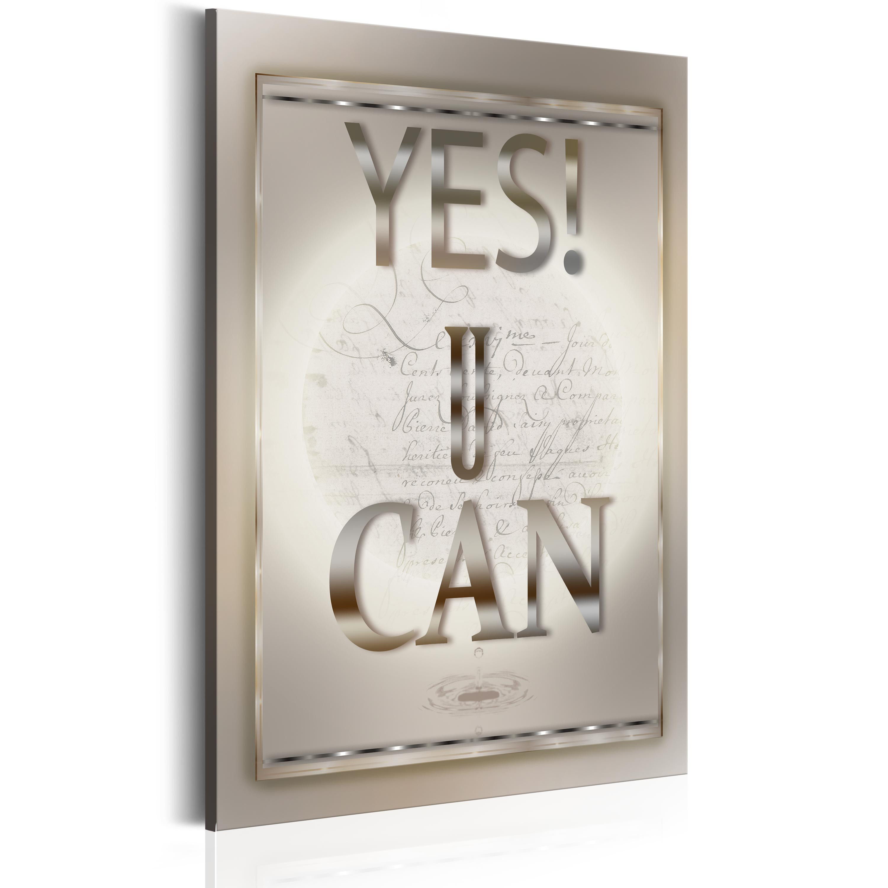 Tableau Citation motivante Yes U Can - L 40 x H 60 cm | Leroy Merlin