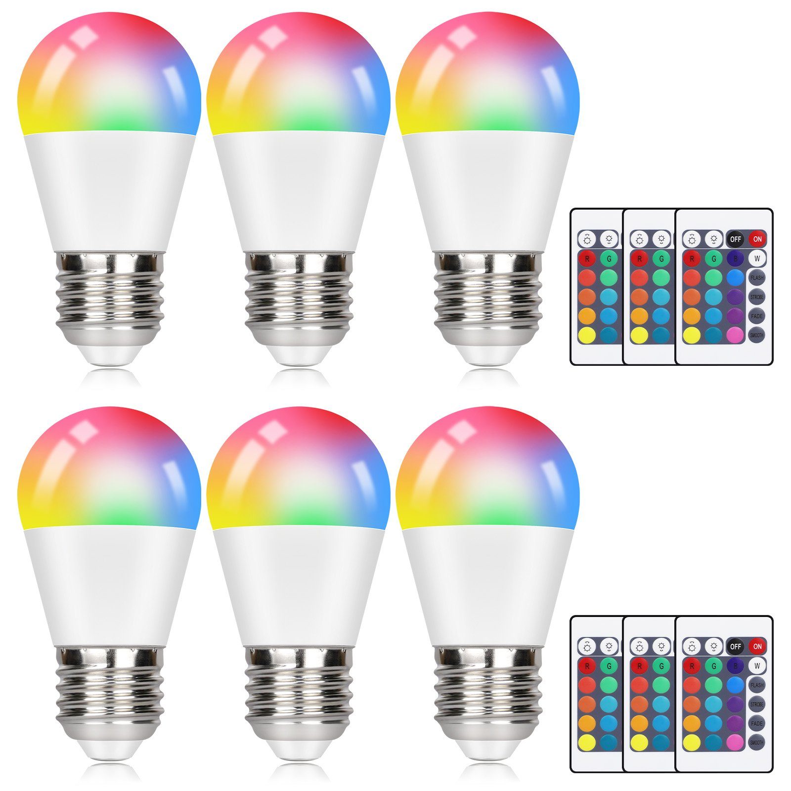 NETTLIFE Lot de 6 ampoules LED E27 RVB blanc chaud dimmables Edison colorées 3000K avec ...