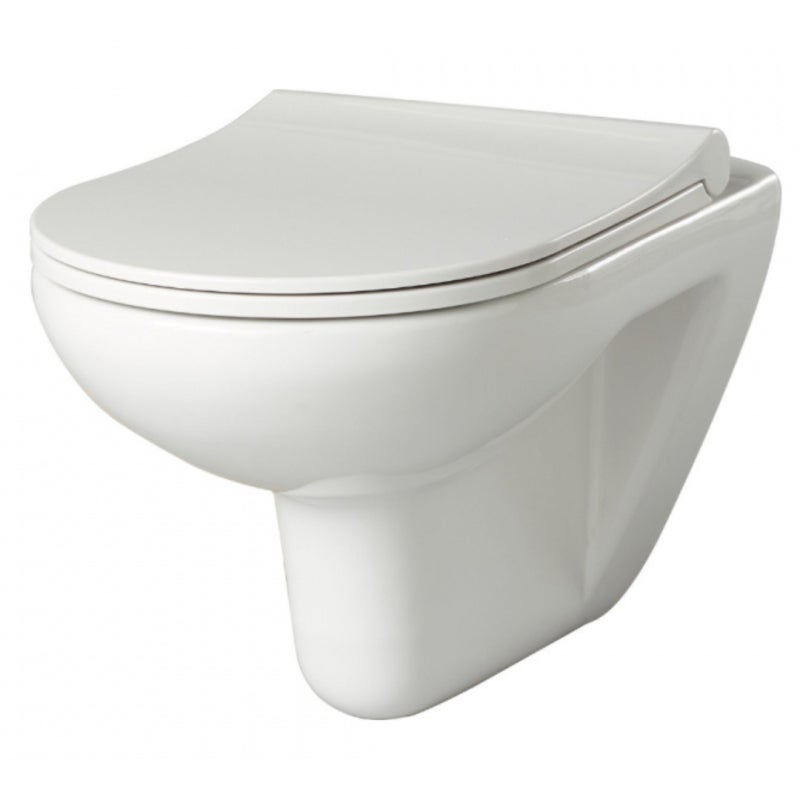 Cuvette suspendue sans bride avec abattant slim - compo | Bricoman