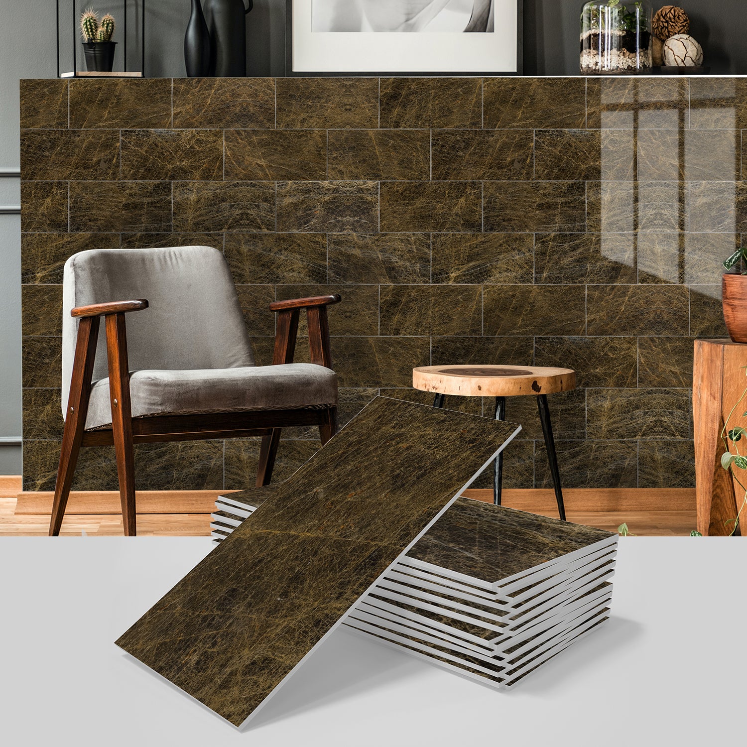 Paquete de 16 paneles de pared autoadhesivos, azulejos de PVC ...