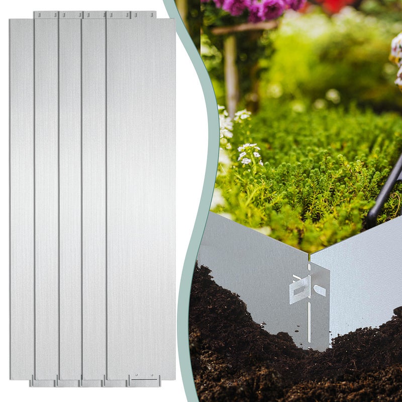 Bordure de pelouse Bordure de jardin Galvanisé Durable Défense anti ...