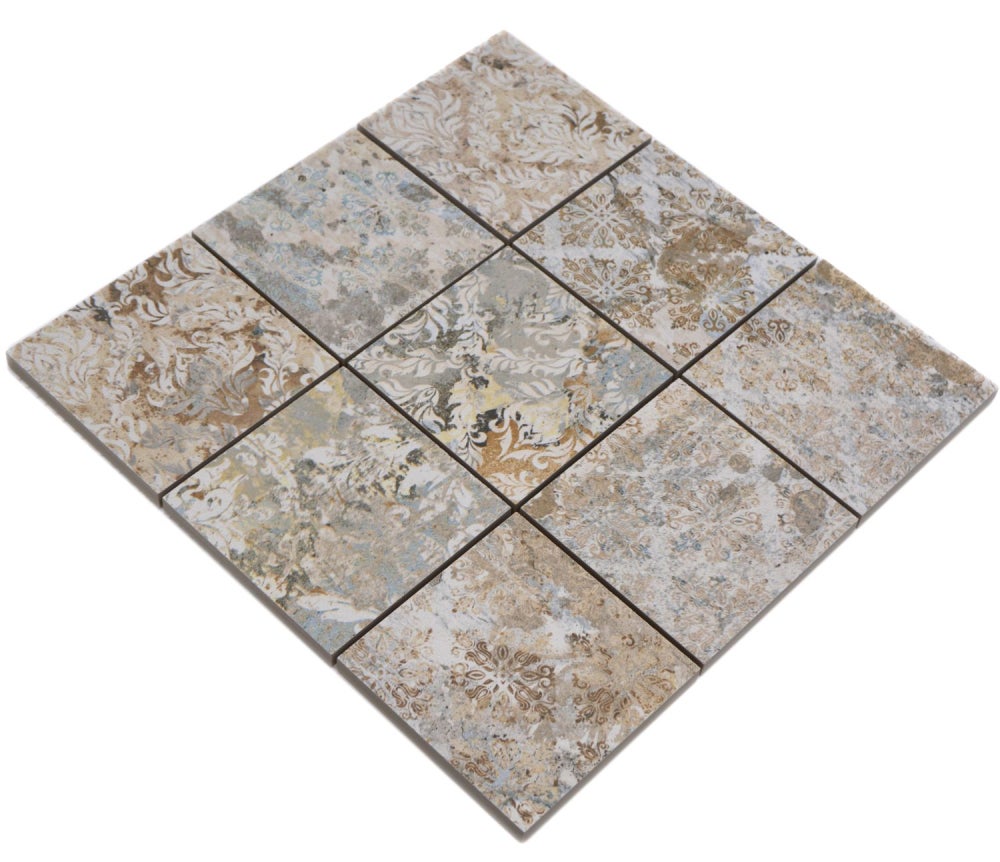 Mosaico cuadrado Tenda Sand 95 color claro de gres porcelánico efecto ...