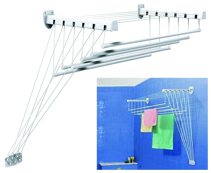 Gimi Lift tendedero de pared con barras para colgar - Tamaño Lift 100 ...