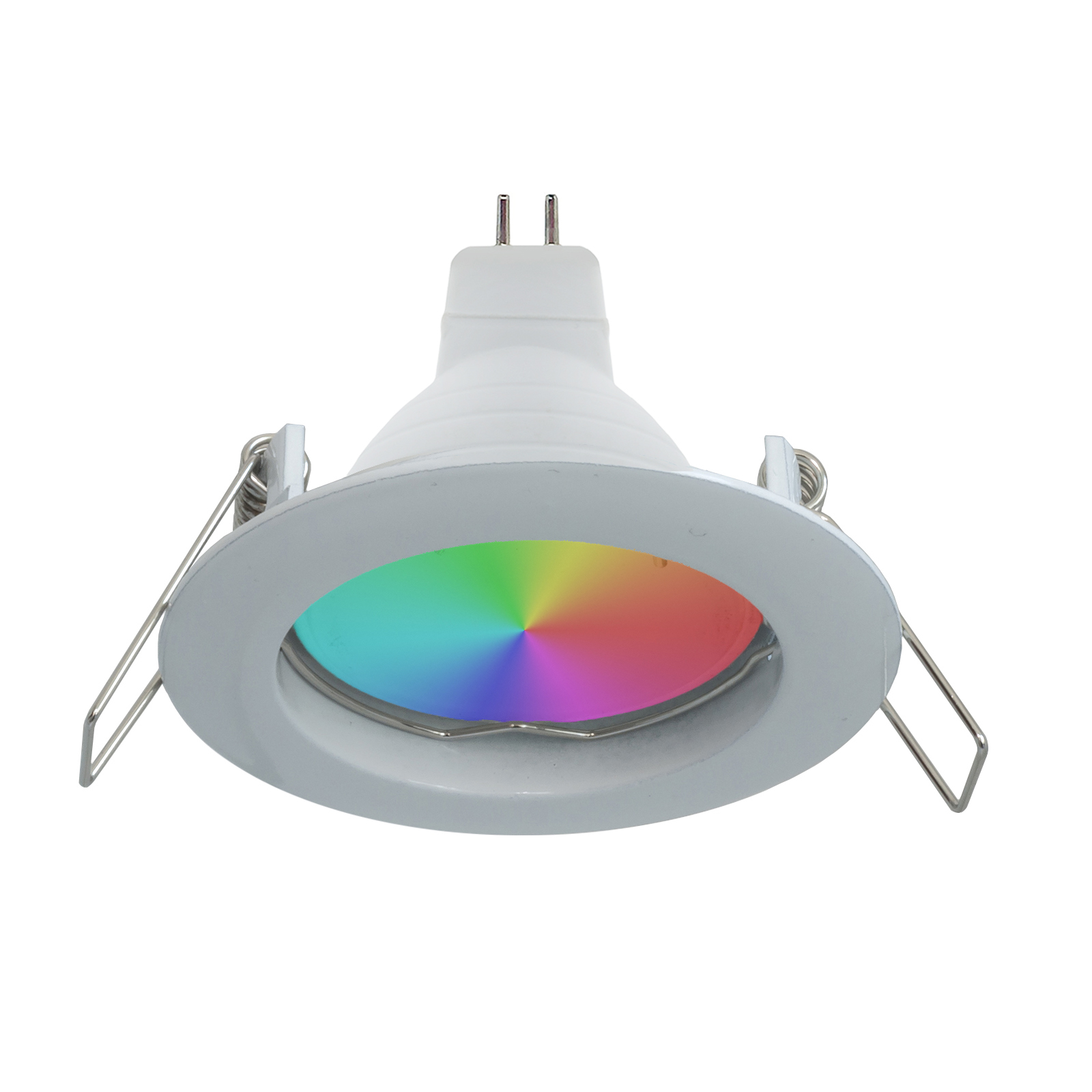 RGB LED Spotlight 6W Multicolor 12V empotrable 6cm Redondo Blanco Plata ...