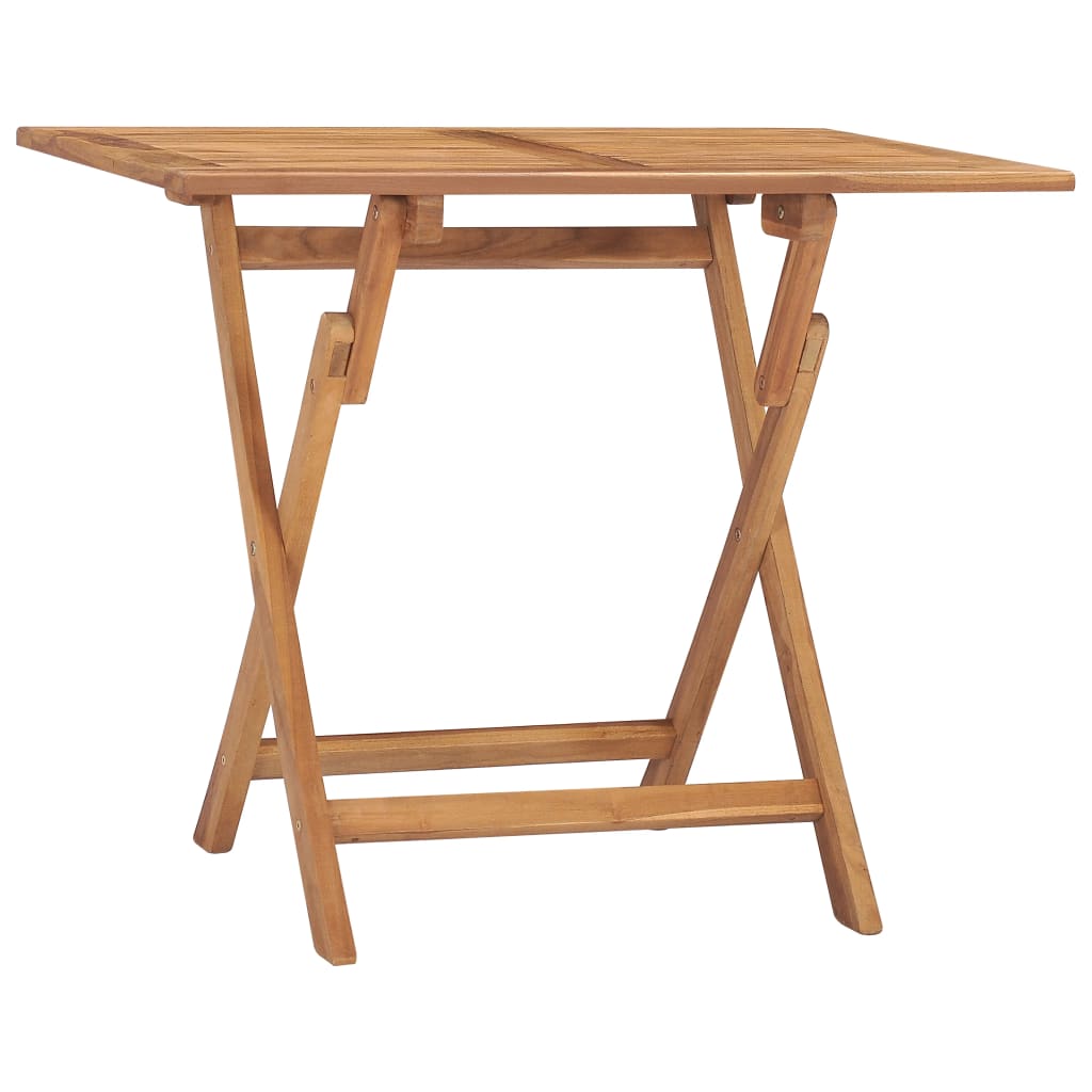 Table à dîner pliable de 90x60x75 cm Bois de teck solide | Leroy Merlin