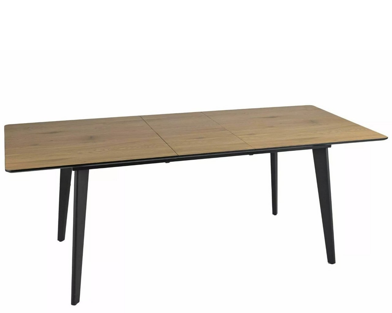 Table à manger extensible 160-200 cm aspect chêne avec pieds en métal ...