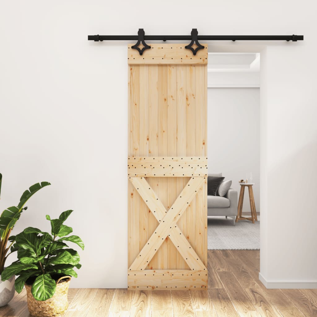 VidaXL Porta Scorrevole con Set Hardware 70x210 cm Legno Massello Pino ...