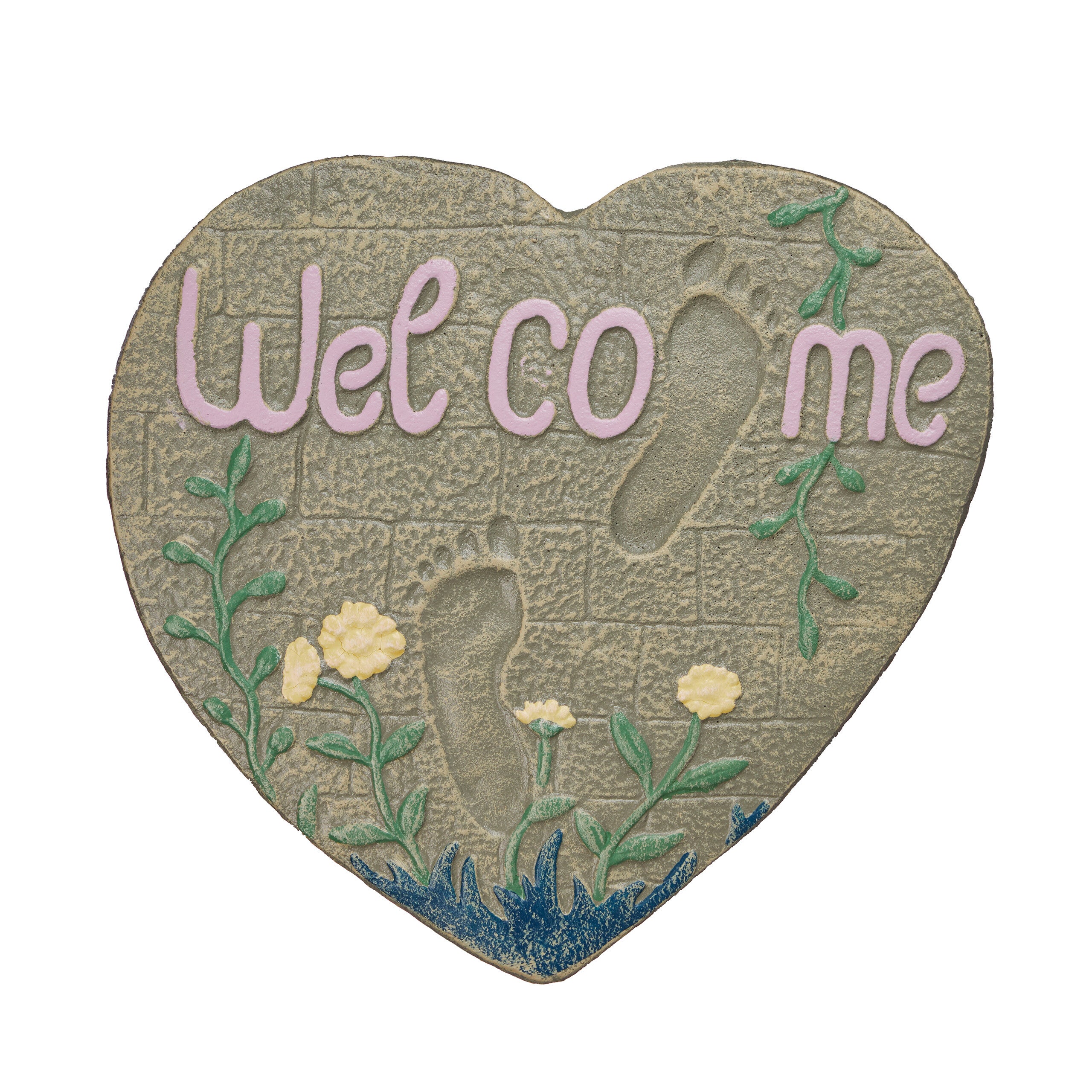 Relaxdays Piedra Decorar Césped, Diseño Corazón Welcome, Hierro Fundido ...