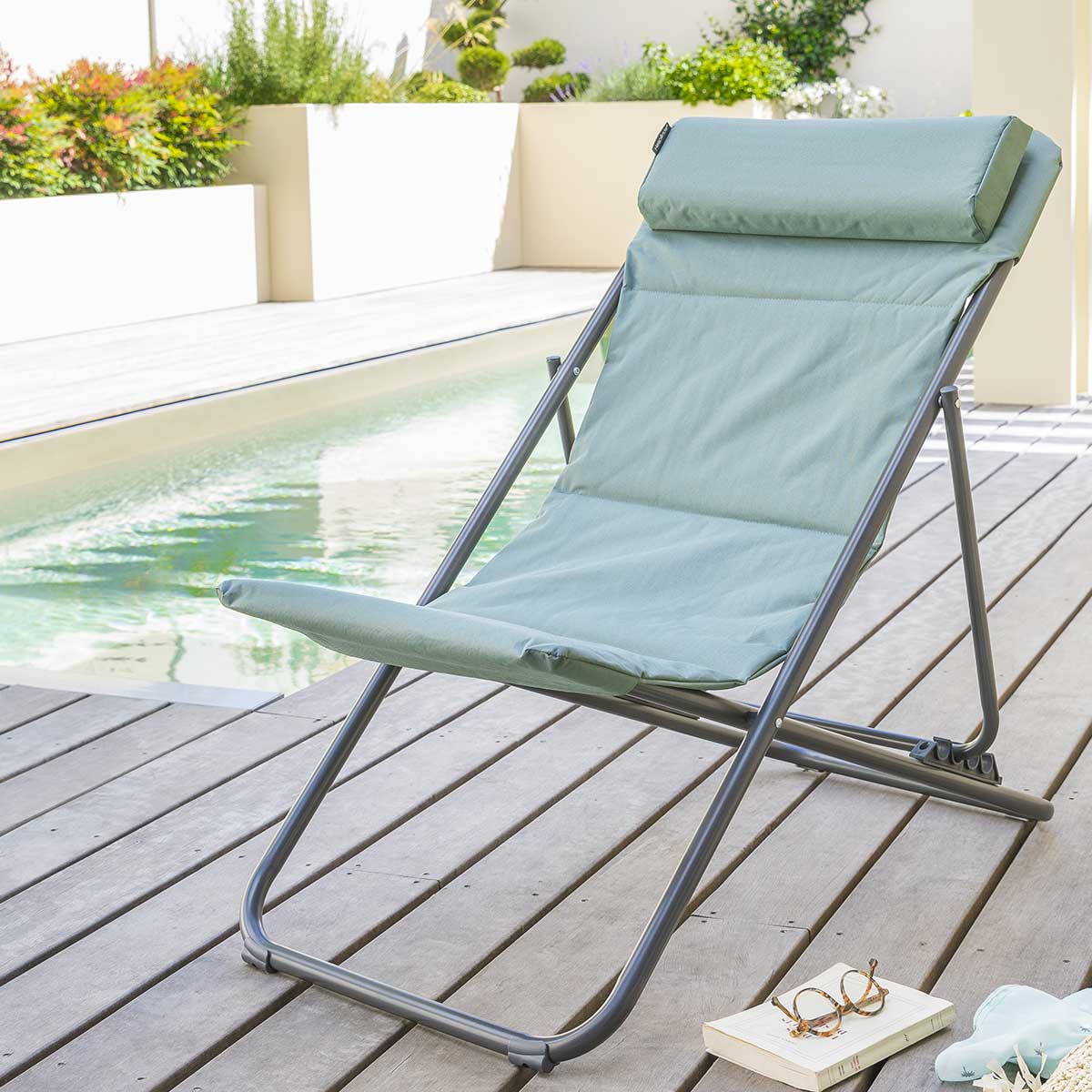 Chilienne de jardin pliante Jubba Vert jade & Graphite - Hespéride ...