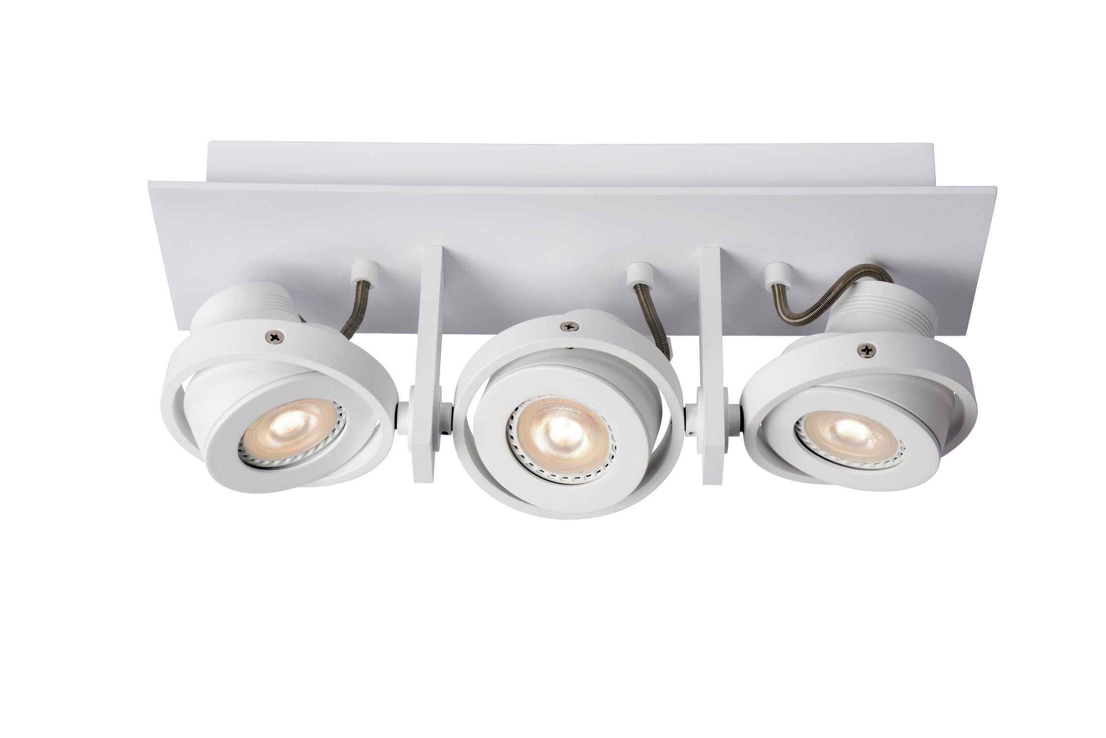 Lucide LANDA - Spot plafond - LED Dim to warm - GU10 - 3x5W 2200K/3000K ...