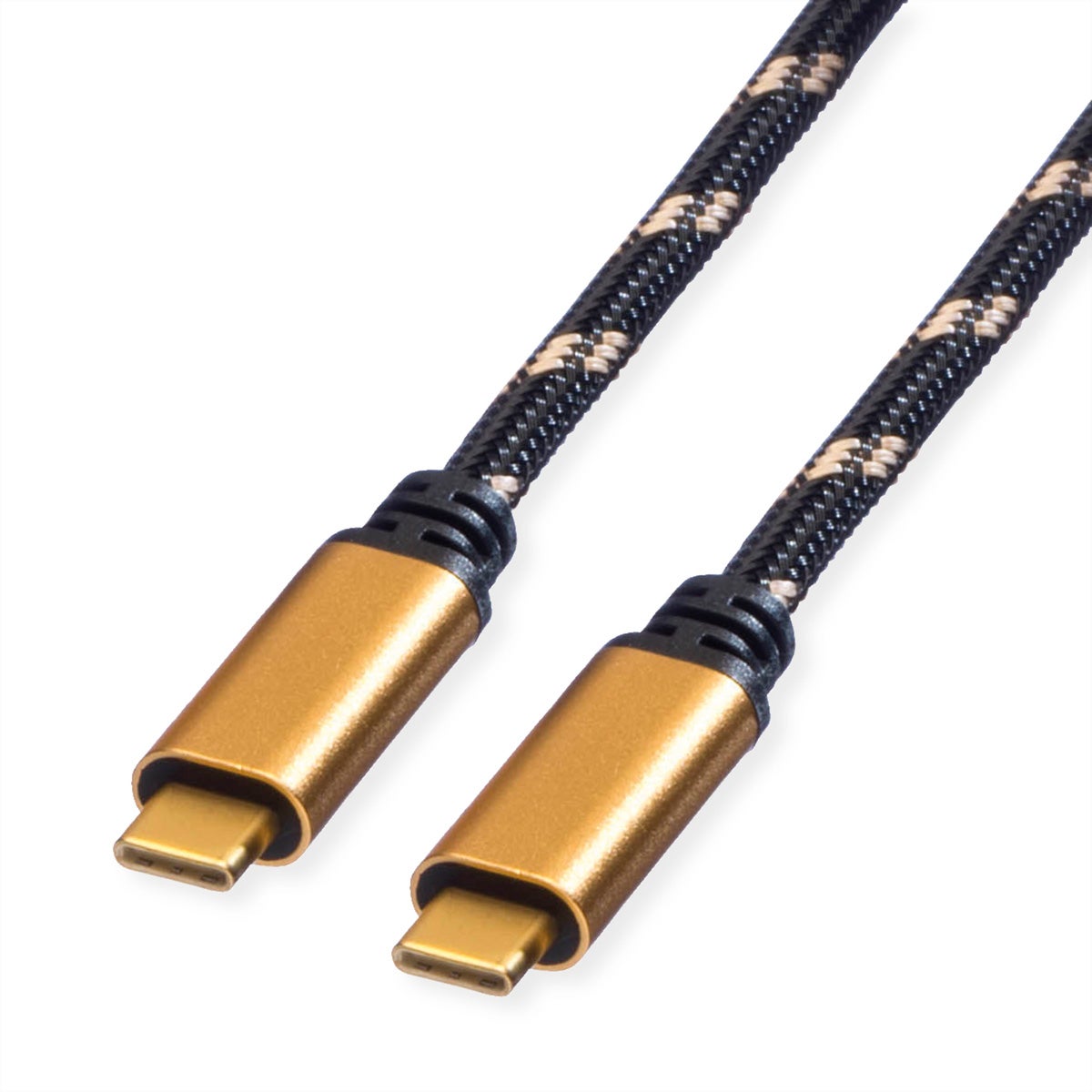 ROLINE Câble GOLD USB4 Gen3x2, C-C, ST/ST, 40Gbit/s, 100W, noir / or, 1 ...