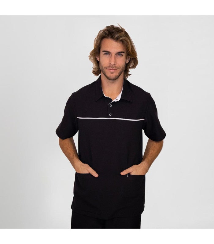 Polo de hombre con cuello camisero y mangas cortas, tejido MICROFIBRA ...