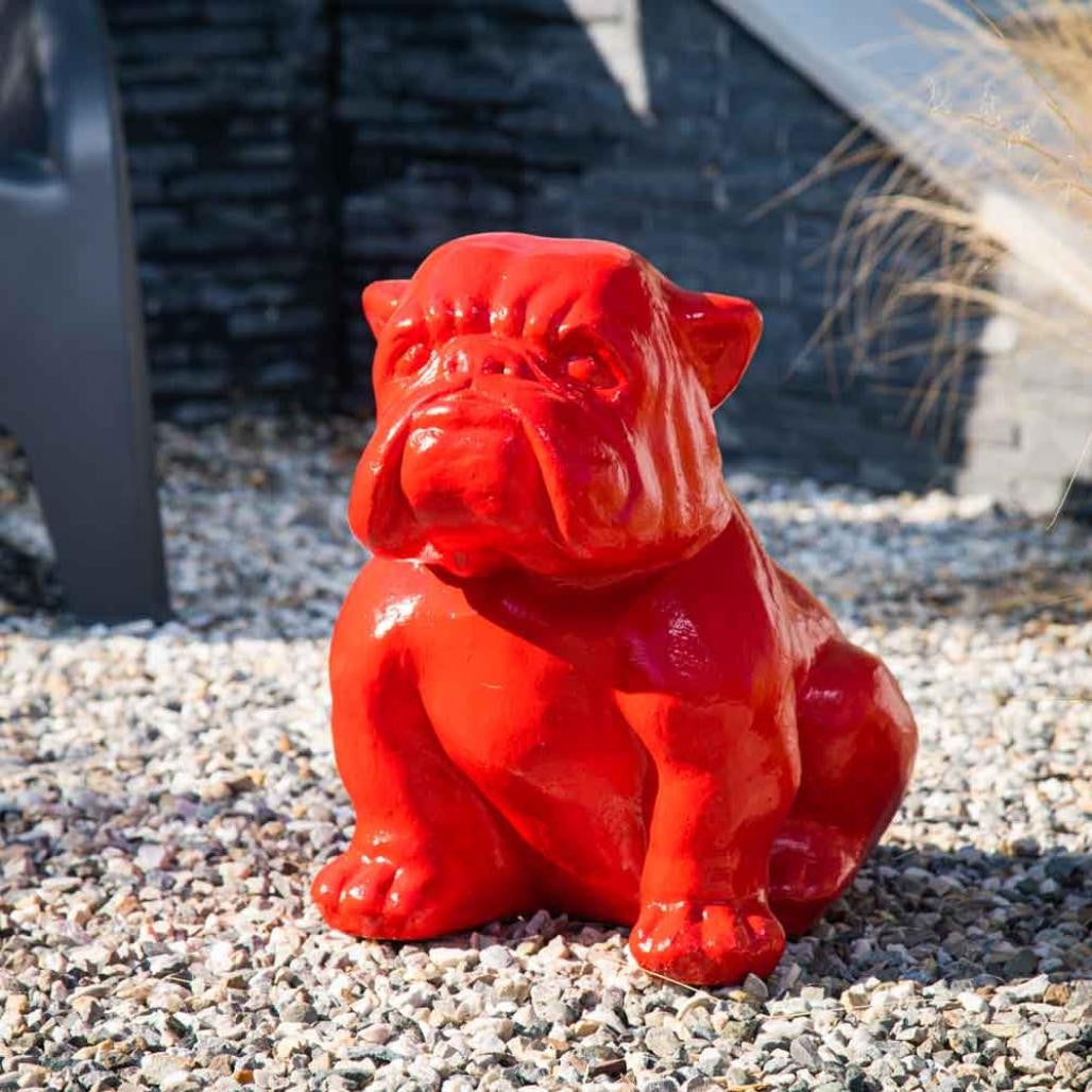 Statue jardin bulldog rouge 40cm | Leroy Merlin